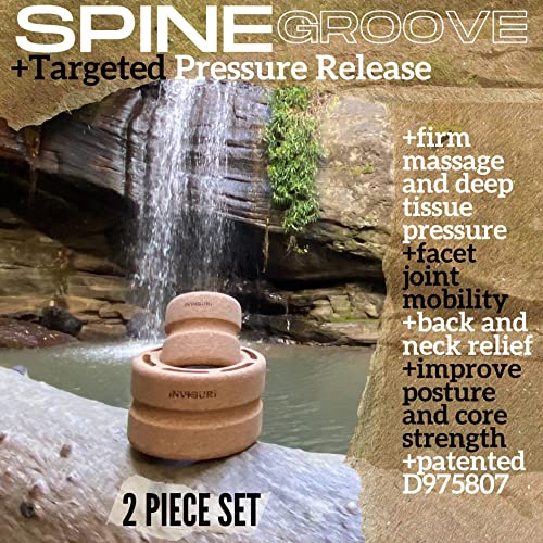 Inviguri Roller Yoga Wheel for Back & Neck Pain, with Spinal Groove. Medium to Deep Pressure for Heavy Duty Foam Rolling. Made from Natural Cork.