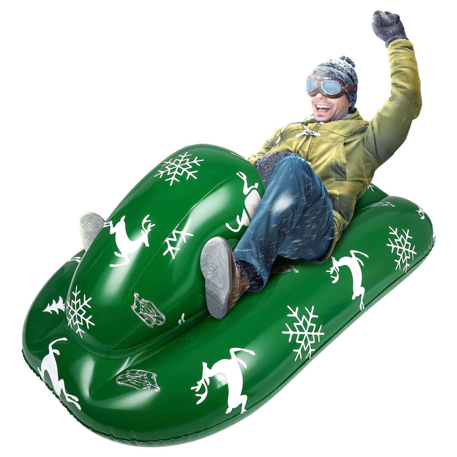 LIOOBO Inflatable Snow Sled Snowmobile Wearproof Snow Sled Snow Tube Winter Christamas Gift