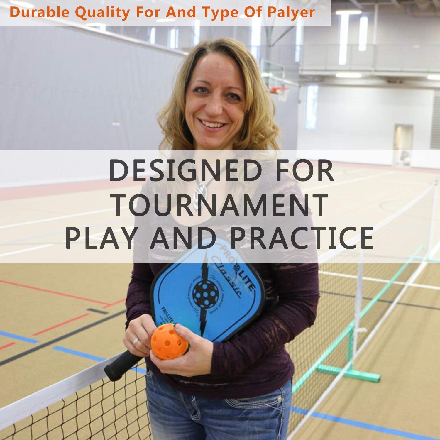 IUZIT 12 Orange Outdoor Pickleball Balls - USAPA Approved, 74mm Diameter, 26g Weight, Excellent Performance, Ideal for All Ages