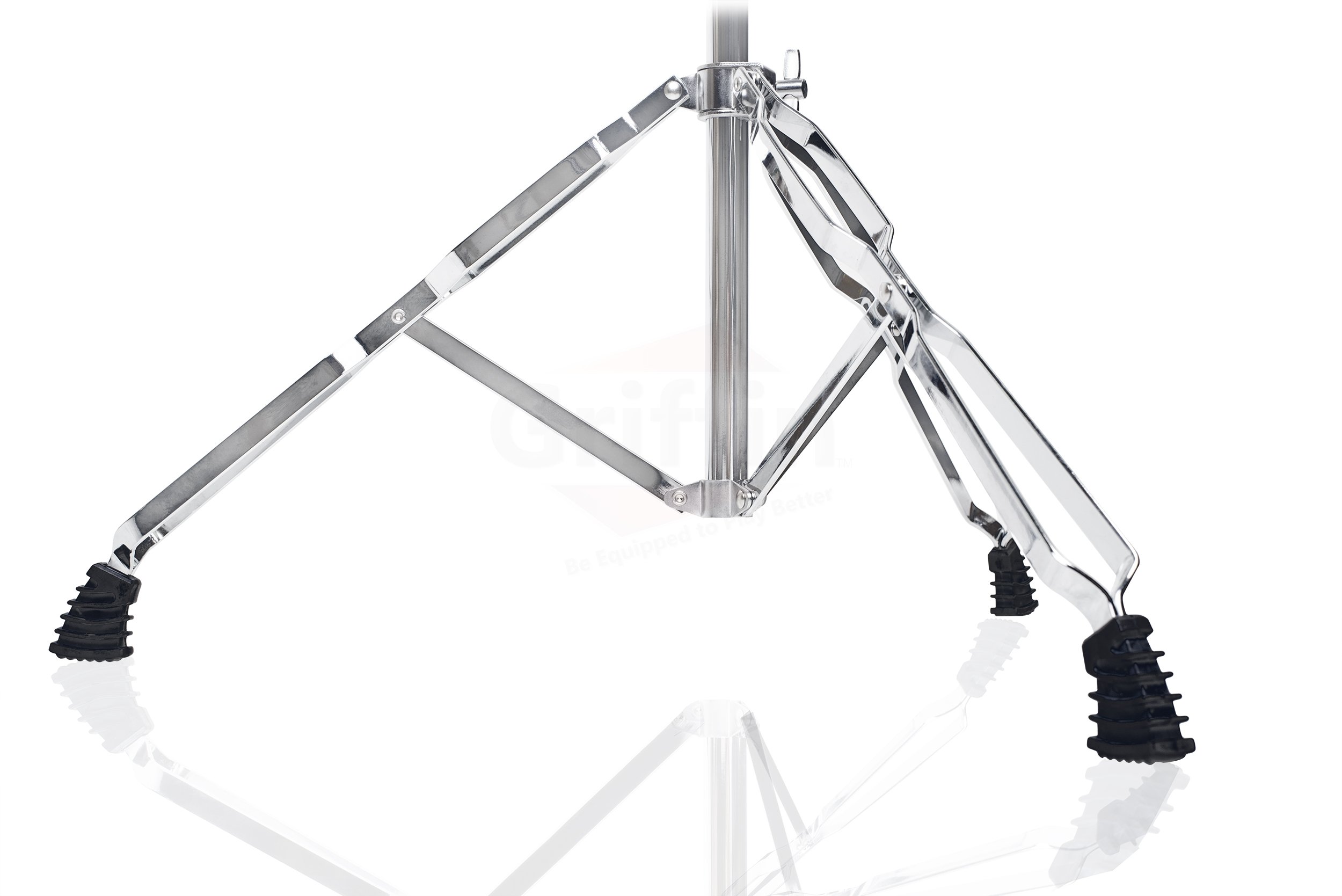 Griffin Cymbal Stand With Boom Arm (Pack of 2) | Drum Percussion Gear Hardware Set with Double Braced Legs | Counterweight Adapter for Mounting Heavy Duty Crash, Ride, Splash Cymbals For Drummers