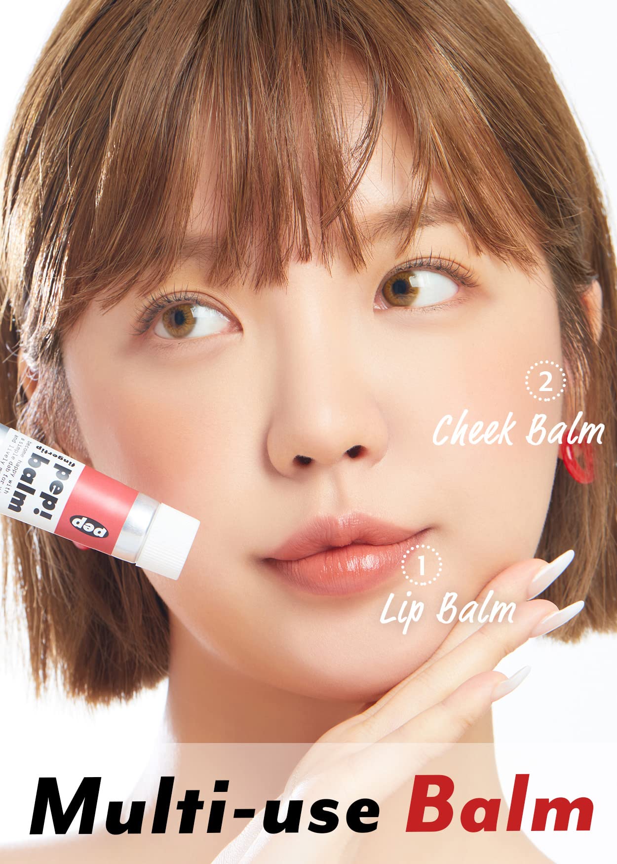 I'M MEME Multi-use Lip and Cheek Tint - Pep! Balm | Wtih Shea Butter, Gift, Liquid Blush and Lip Paint, Travel-Friendly, 003 Pause, 0.52 Oz