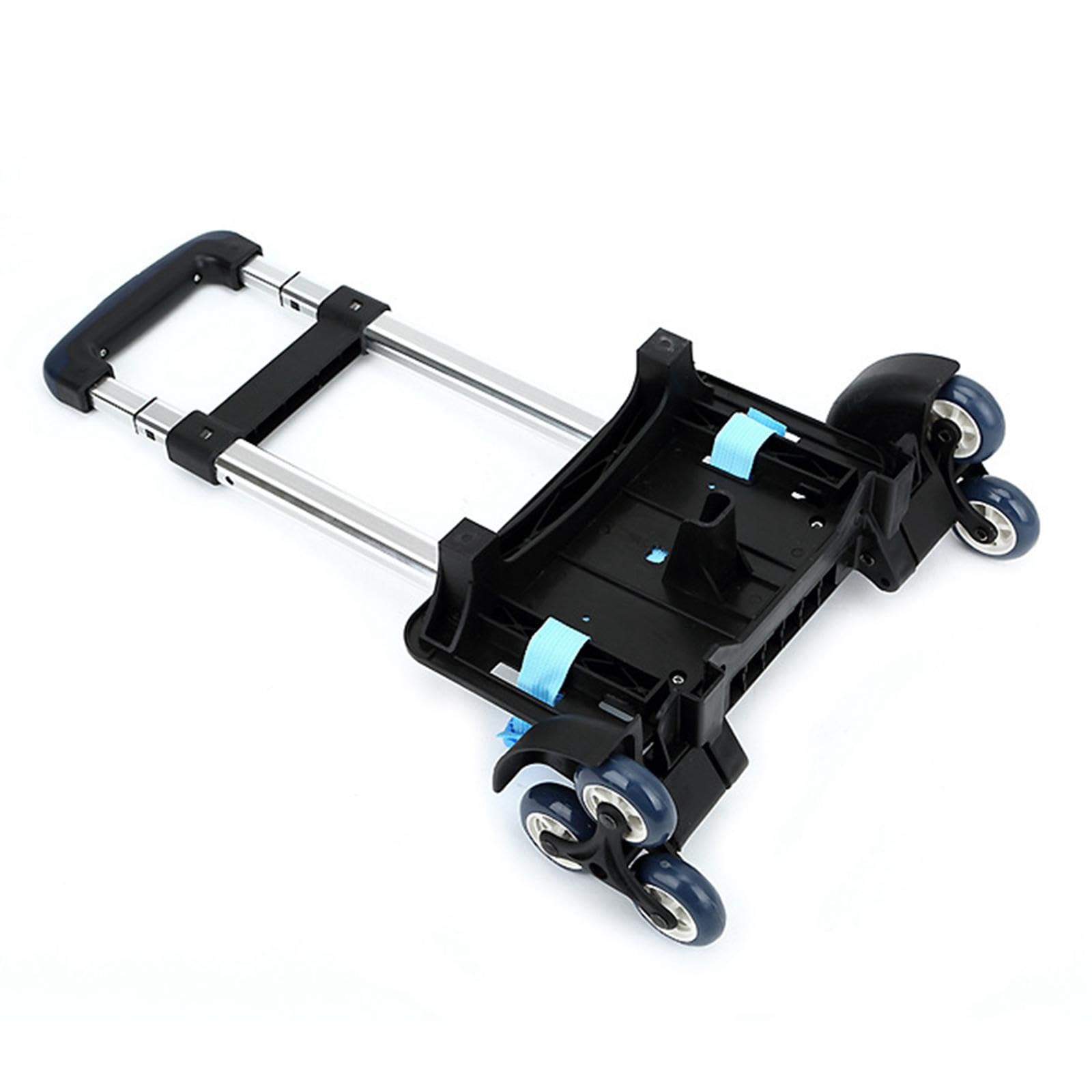 Kokiya Backpack Hand Truck Backpack Trolley Compact, Aluminum Alloy, Portable, Wheeled Hand Trolley Wheeled Cart for Travel Office, 6 Wheels Blue