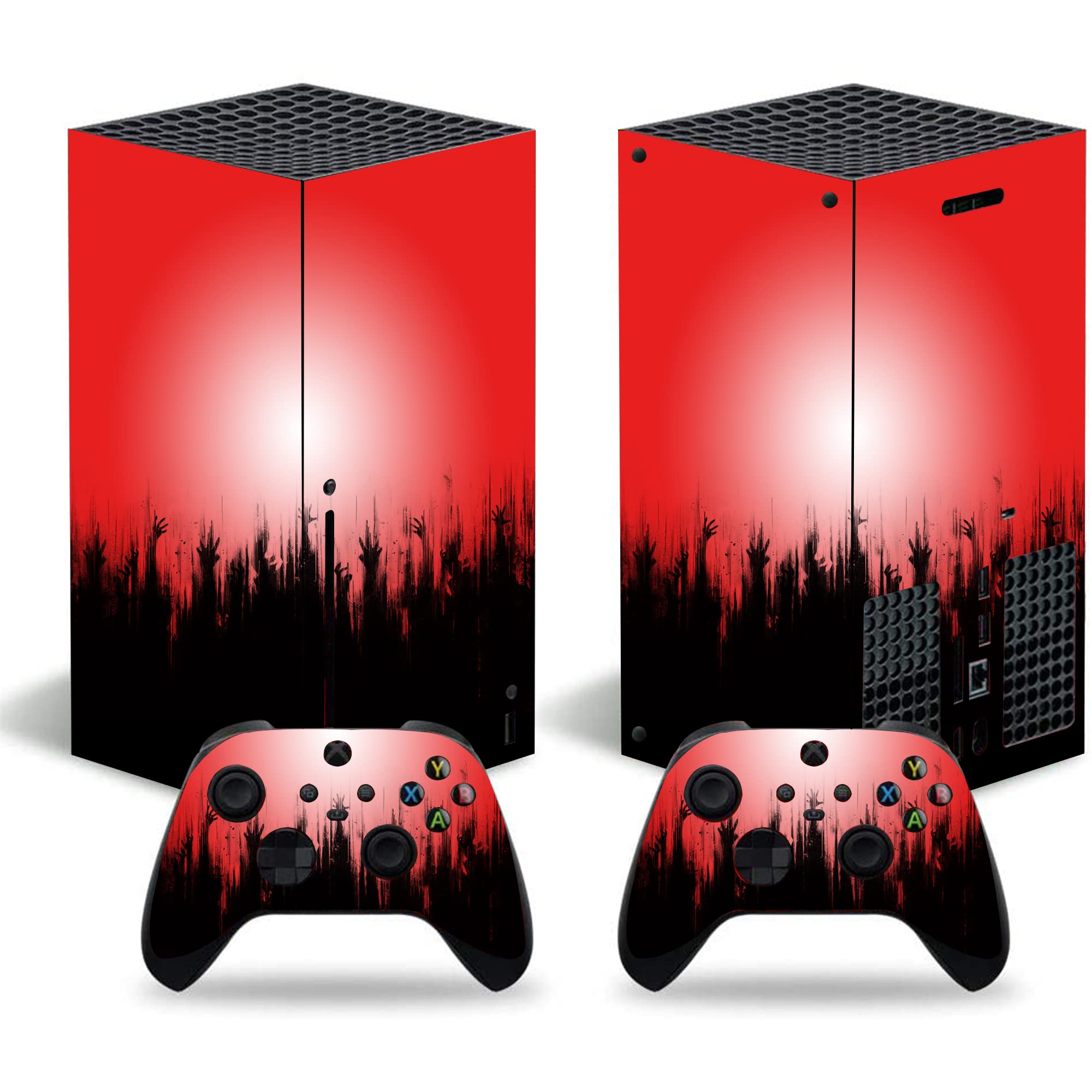 Horror X-Box Series X Skins Set,Protector Wrap Cover Protective Faceplate Full Set Compatible with X-Box Series X Console and Controller Skins