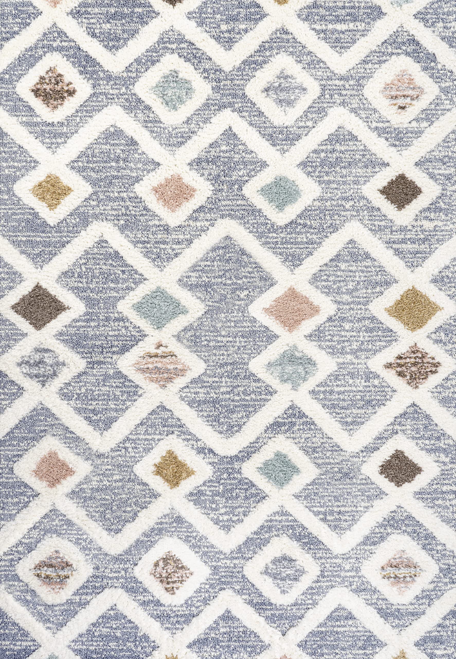 JONATHAN Y SNT104A-5 Monique Trellis High-Low Indoor Area -Rug, Modern, Contemporary, Bohemian Easy -Cleaning,Bedroom,Kitchen,Living Room,Non Shedding, Multi/Gray, 5 X 8