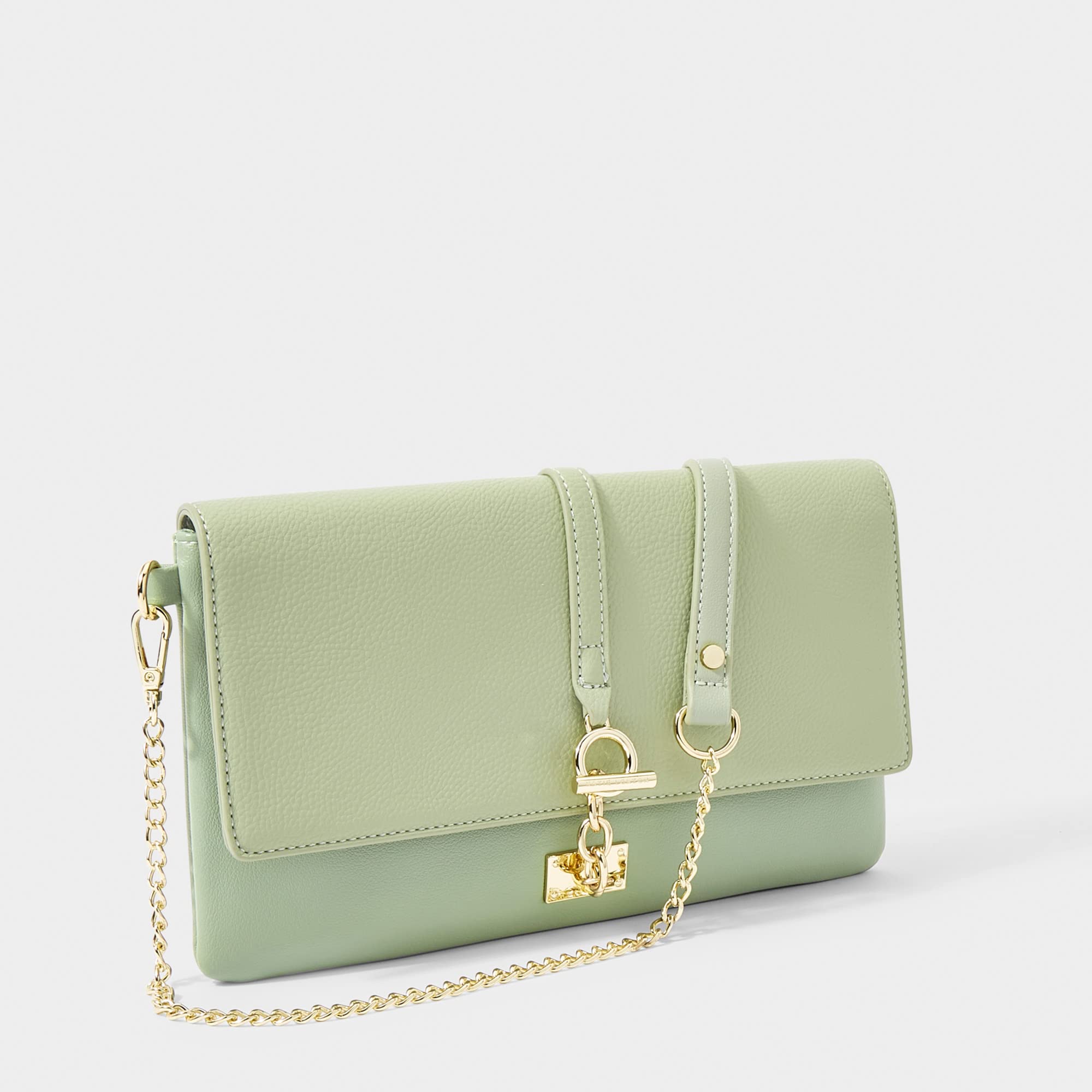 KATIE LOXTON Naomi Womens Convertible Vegan Leather Adjustable Strap Crossbody Handbag Satchel Purse Off White