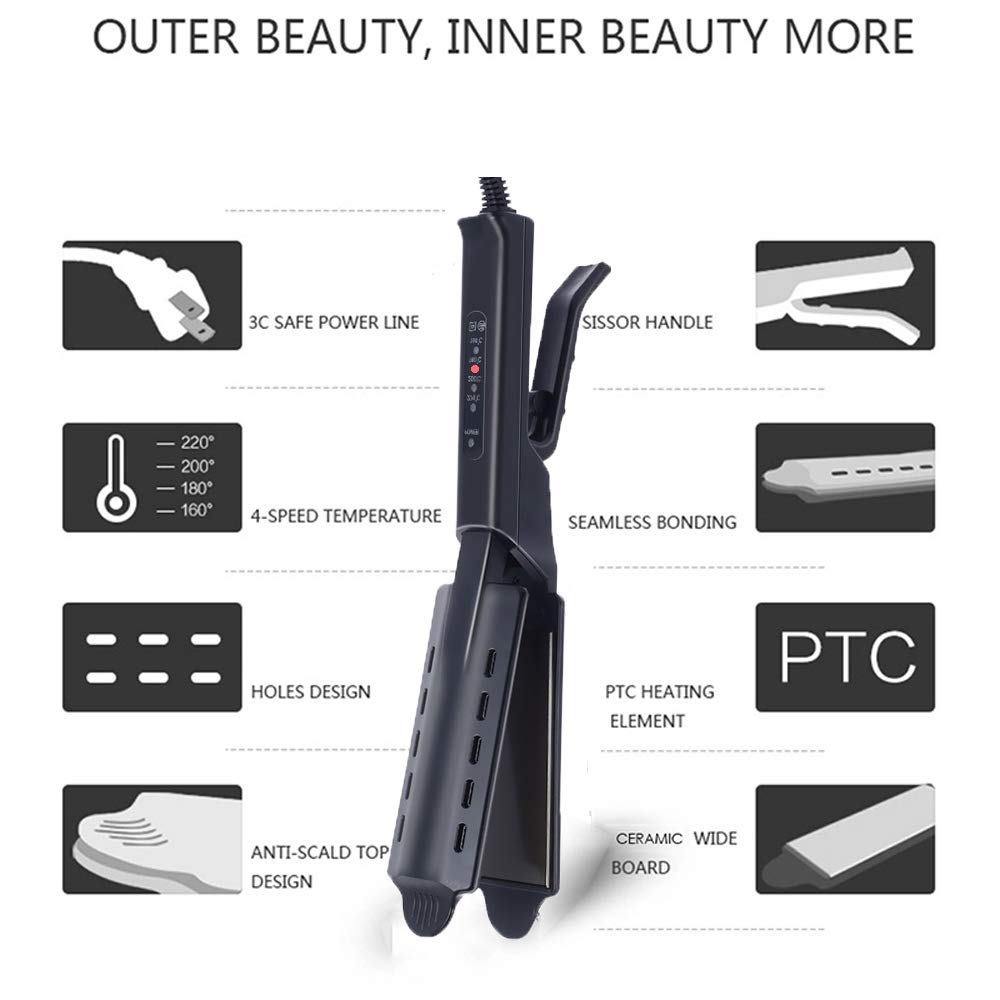 GRAWILLE Ceramic Tourmaline Ionic Flat Iron Hair Straightener, 1 Count