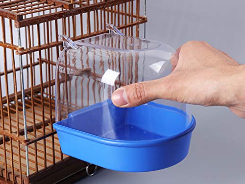 YJJKJ Caged Bird Bath Bird Cage Parrot Supplies Bathing Tub for Small Brids Canary Budgerigar Cockatiel Lovebird(Random Color)