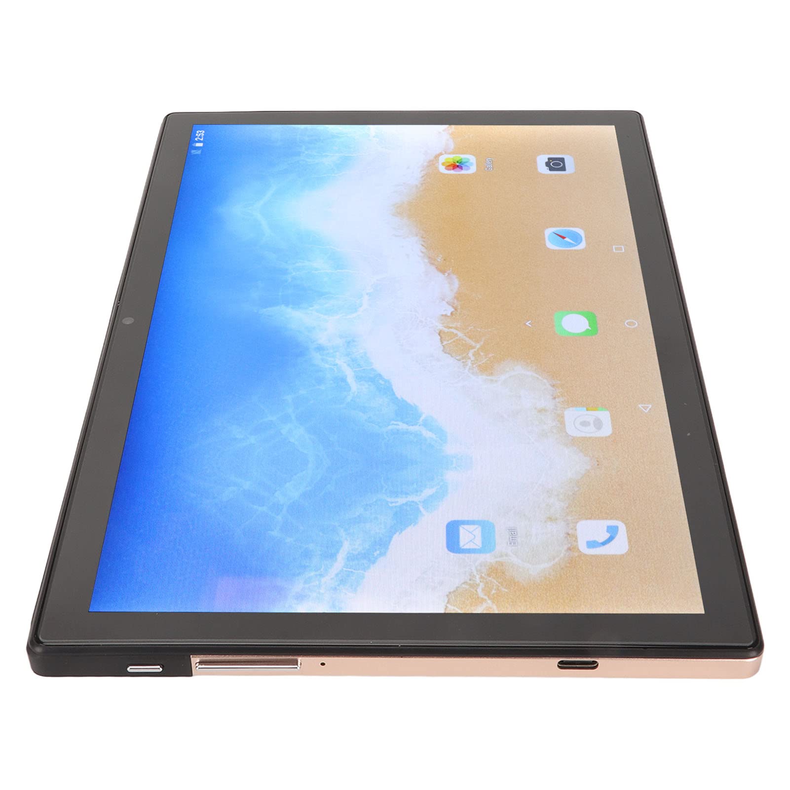 HD Tablet, IPS Screen 8GB RAM 256GB ROM 10 Inch Tablet Dual SIM Dual Standby Gold 100-240V 8 Core CPU for Kids for Android 12 for Learning (US Plug)