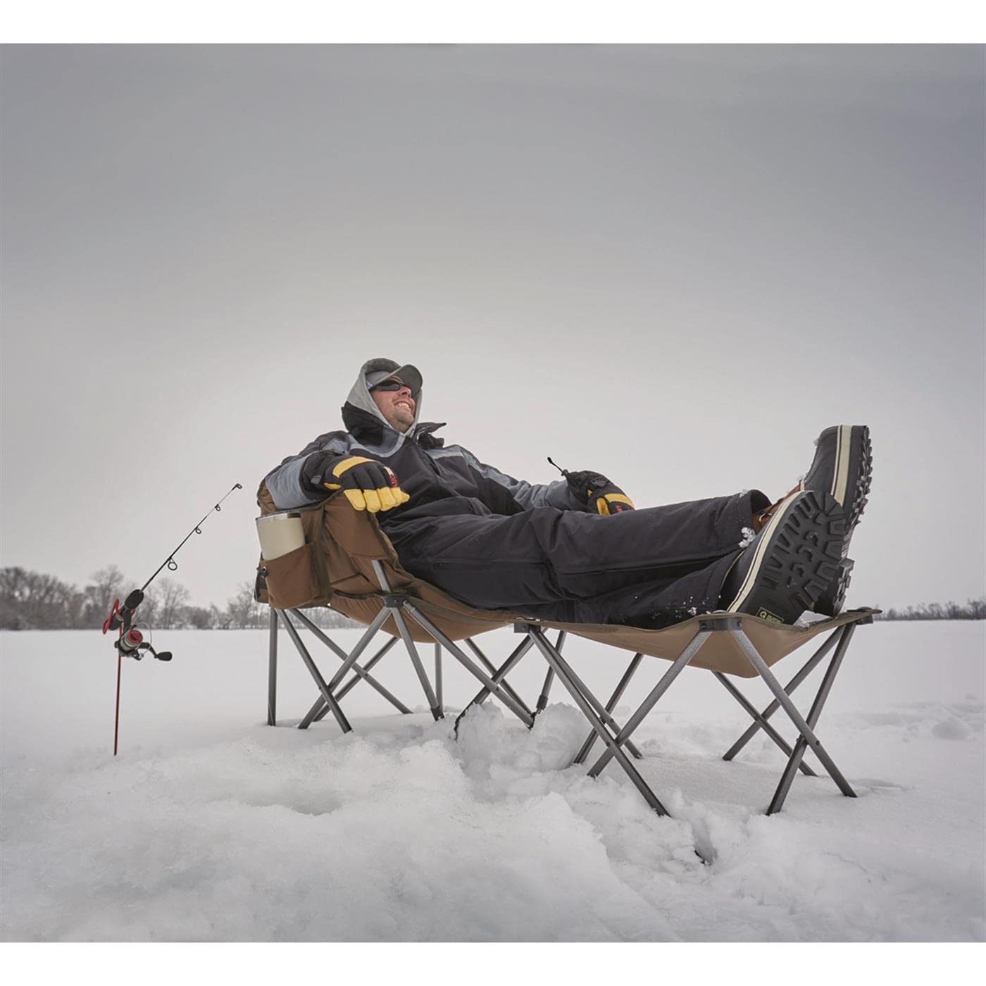 Guide Gear Club Camping Chair with Foot Rest, Oversized, Folding, Portable Chairs with Padded Seats, 500-lb. Capacity