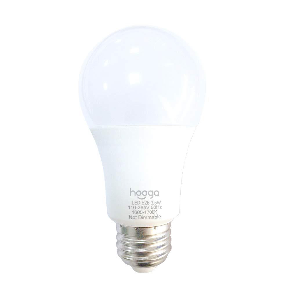 hooga Sleep Light Bulb, Blue Light Blocking Amber Night Light. 1600K Sleep Aid Emits Only 0.06% Blue Light for Healthy Sleep. Baby Nursery Light. 3.5W LED, 25W Replacement 2-Pack