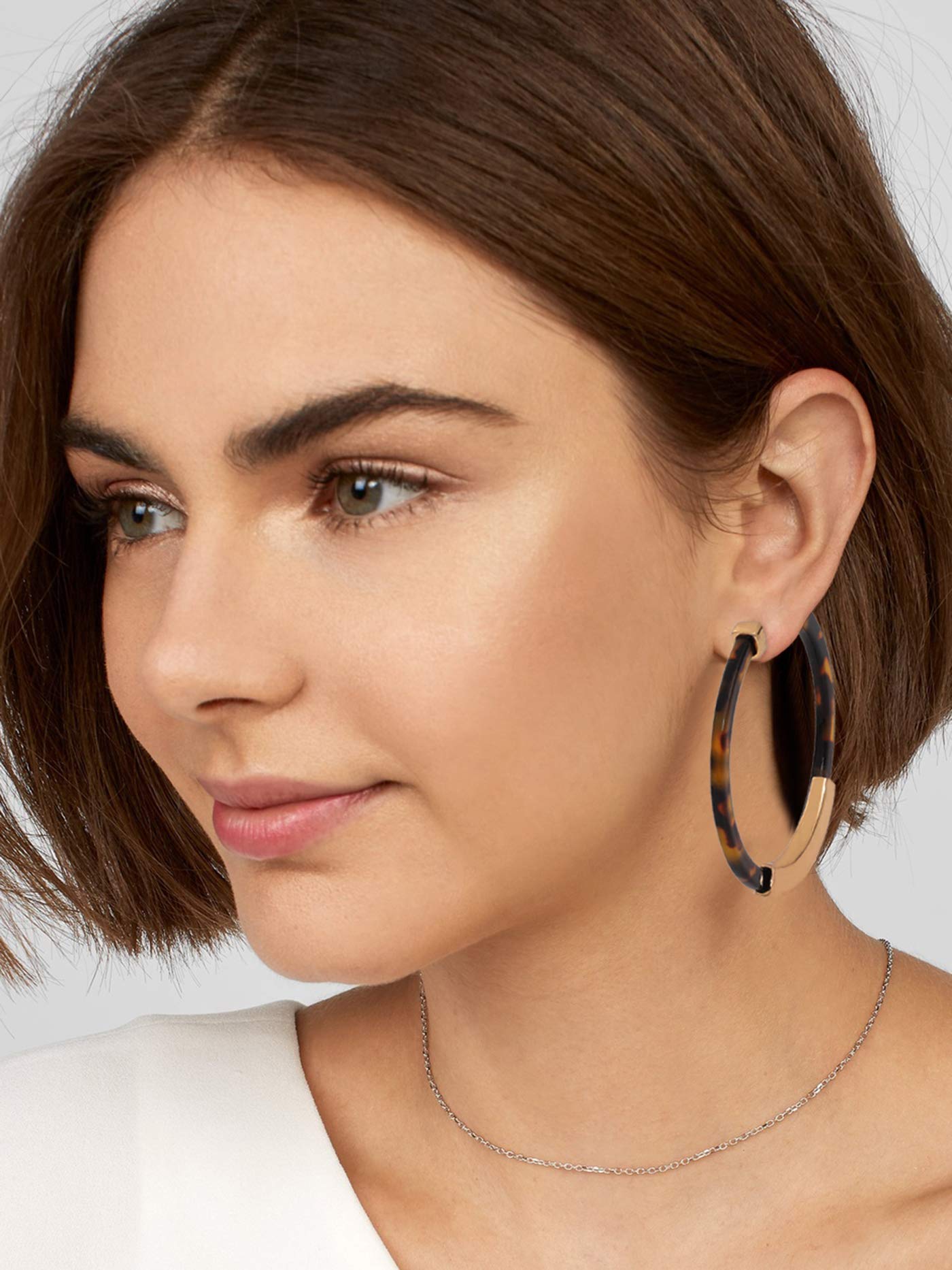 Hoop Earrings for Women Geometry Acrylic Resin Earrings Bohemia Tortoise Shell Earrings Mottled Statement Stud Earrings Fashion Jewelry(Dark Leopard)