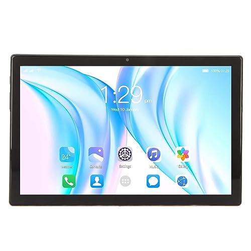 Jopwkuin 10.1 Inch Tablet, Gold Supports Fast Charging 8 Core CPU 100-240V 2 in 1 FHD Tablet for Reading (US Plug)