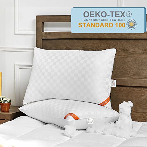 Swandream Cooling Standard Size Pillows Set of 2, Soft and Skin Friendly Down Alternative Pillow for Sleeping, Breathable Pillow for Back, Stomach or Side Sleepers, White, 20 * 26 Inches
