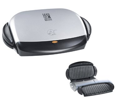 George Foreman GRP4P 4-Burger Grill with Removable Plates (Platinum)