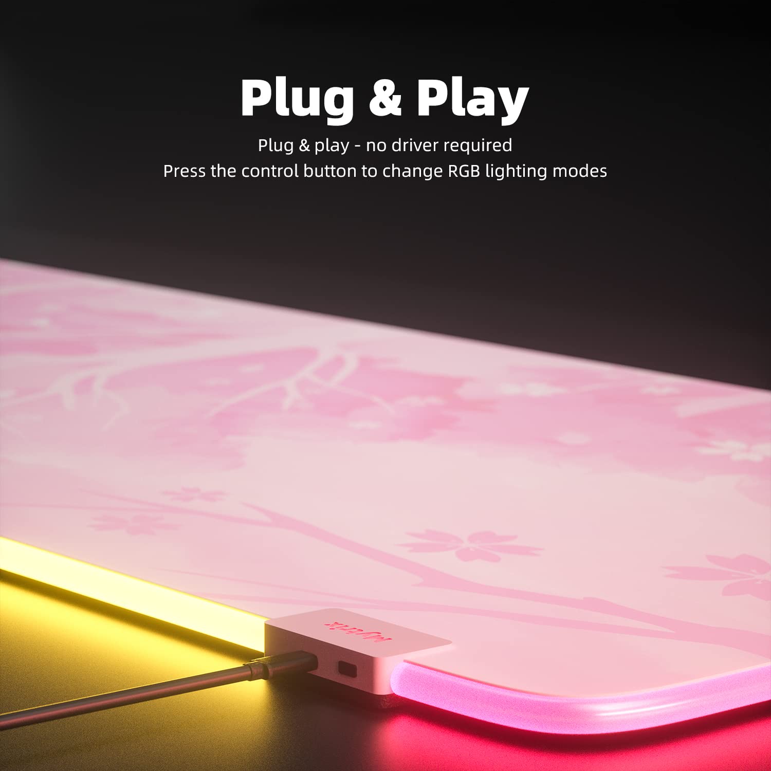Mytrix RGB LED Gaming Mouse Pad, 14 Modes Glow Pad, Extra Large Gaming Mousepad,Waterproof Rubber Non Slip Zero-Kirin Mat, Extended Big Keyboard and Mouse Pad Mat for Gamer Office Home, 800×300×4mm