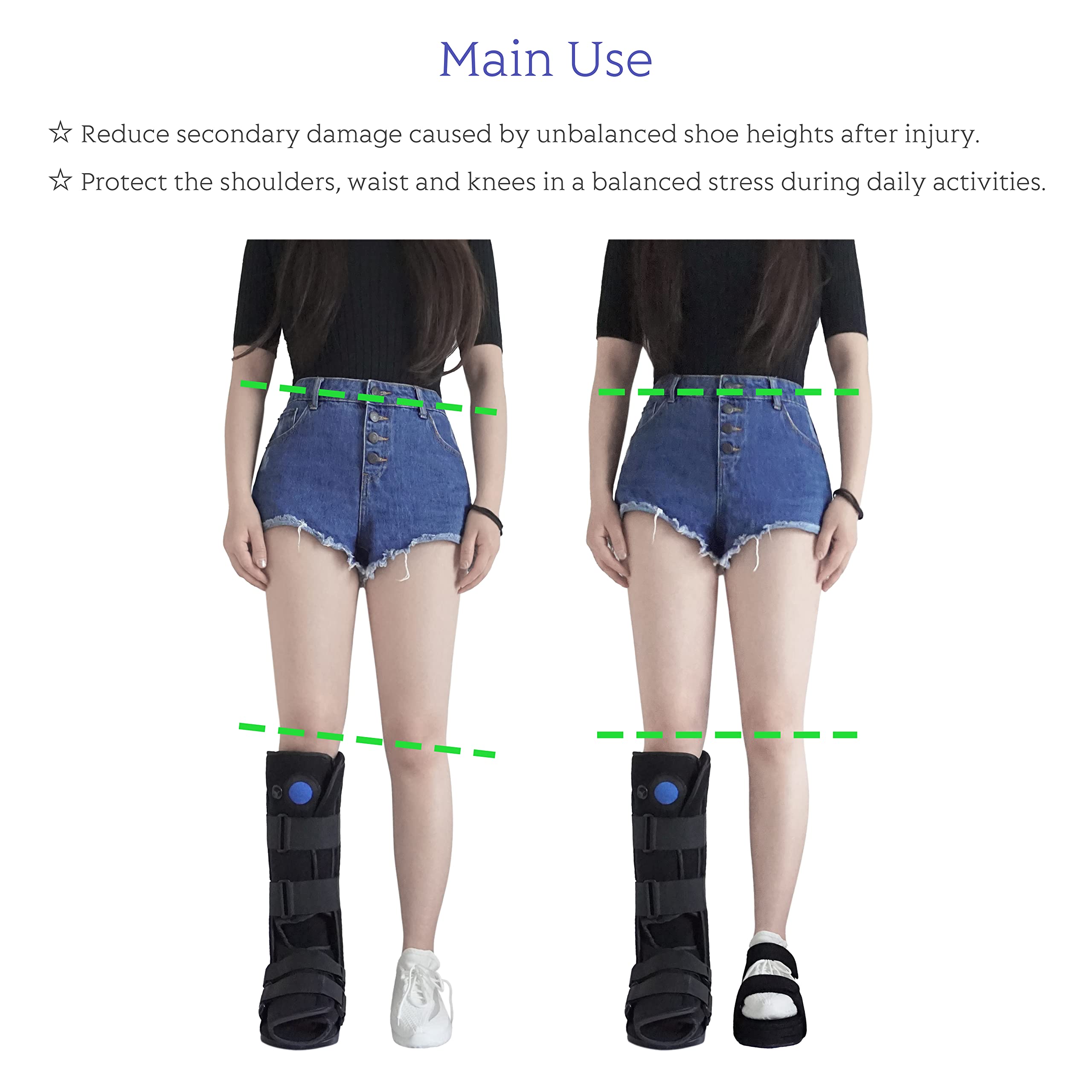 GUSSTZEL Professional Shoe Lift for Uneven Legs, Shoe balancer, Shoe Leveler for Walking Boot, Even Up for Men & Women, Women 6-7.5, Men 5.5-7.5