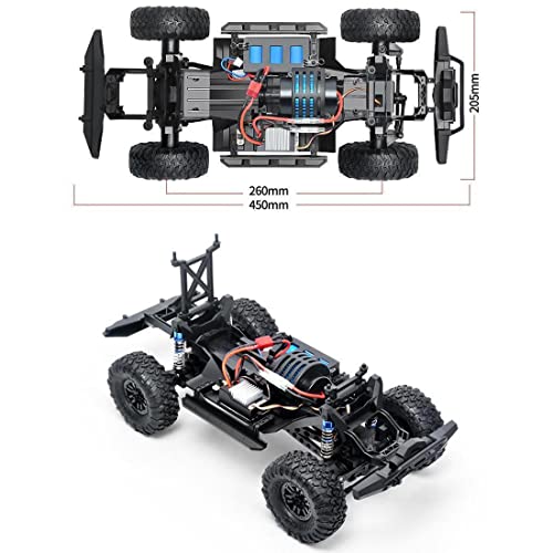 Lingxuinfo 1/10 RC Off-Road Crawler Model Toy High Speed 18Km/h, 2.4Ghz Officially Licensed RC Car with Led Light, Mechanical Retro Four-Wheel Drive Vechile Model kit for Kids