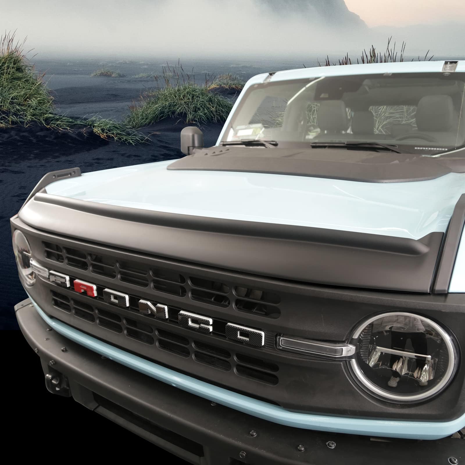 Hood Bug Deflector for 2021 2022 2023 Ford Bronco Sport Bugflector Hood Shield Protector Stone Guard Accessories
