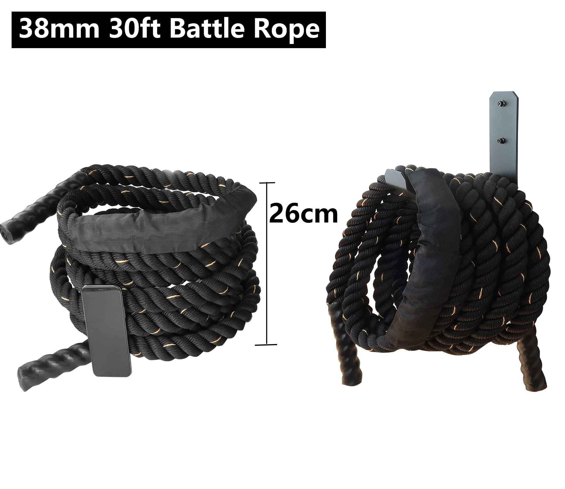 Hemacudy Exercise Rope Storage Hook, Battle Rope Storage Hanger Wall Mount Rope Storage Rack for Exercise Rope Battle Rope in Home Gym or Commercial Gym
