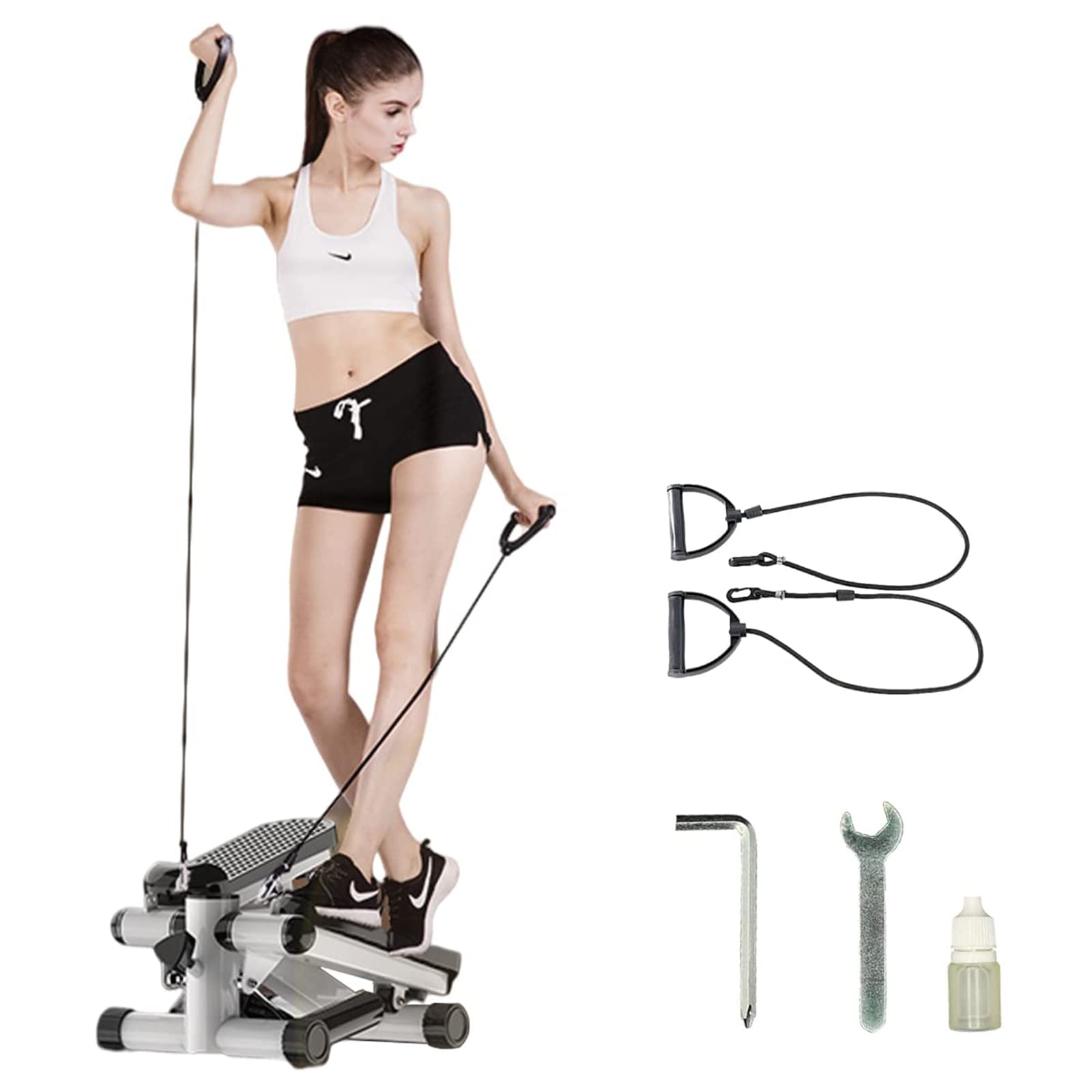 IRELOJ Mini Home Stepper with Training Computer, Endurance Training Home Fitness Equipment, Stepper with Resistance Band, 380 Pounds