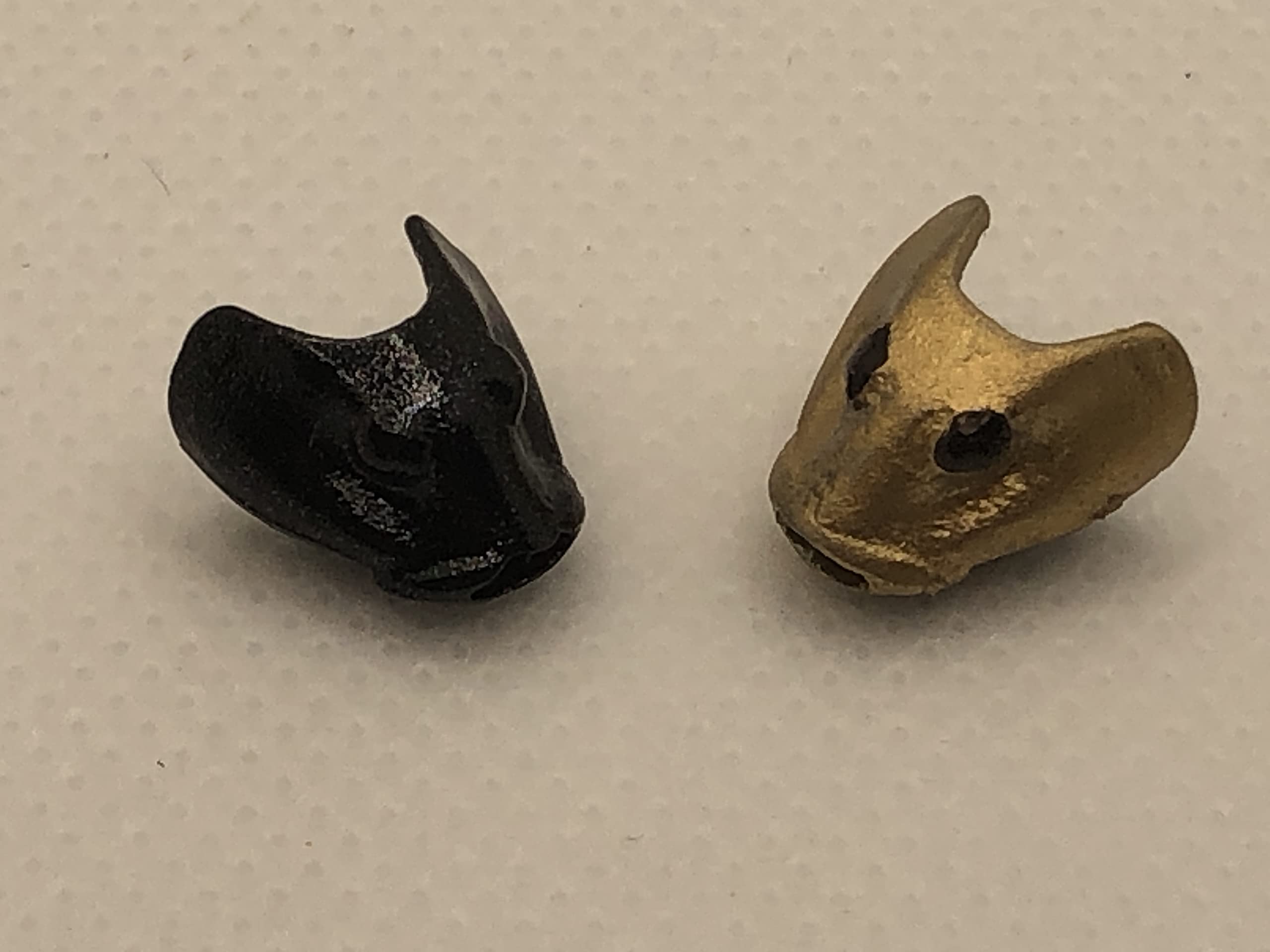 Hemingway's Realistic Black Sculpin Heads 2 Size Set for Fly Fishing (Medium, & Large)