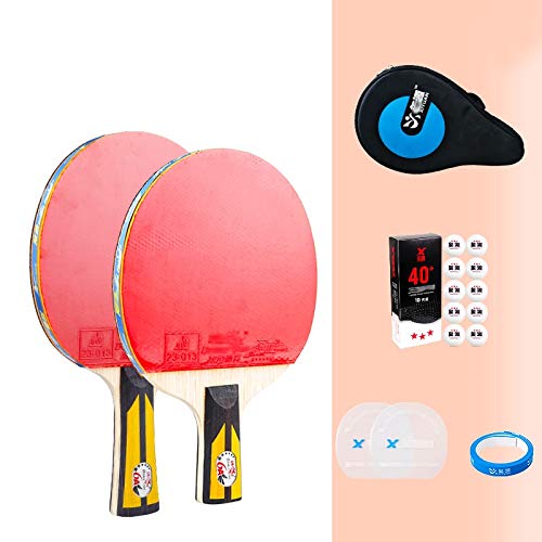 Hewen-Ping Pong Set Professional 6-Star Pingpong Paddle Table Tennis Racket Outdoor and Indoor Ping Pong Bat Set with 2 Rackets, 10 Balls, Racket Case Table Tennis Bat (Size : Mixed Pair)