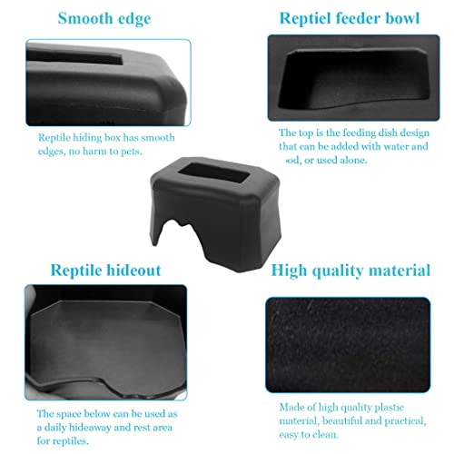 Reptile Hideout Box with Sink Humidification Hide Cave Lizard Hideaway with Water Increase Humidity Amphibian Habitat Decor for Lizard Snake Chamelon Frog Turtle Iguana Gecko