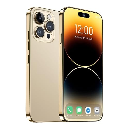 WV LeisureMaster A14pro Max Unlocked Phone, 6+256GB Android 13.0 Smartphone, 6.82-inch HD Screen, Dual SIM, Dual Standby, 6000 mAh Battery, 64MP Camera, 2796 * 1290 Resolution 5g Phone（Gold）