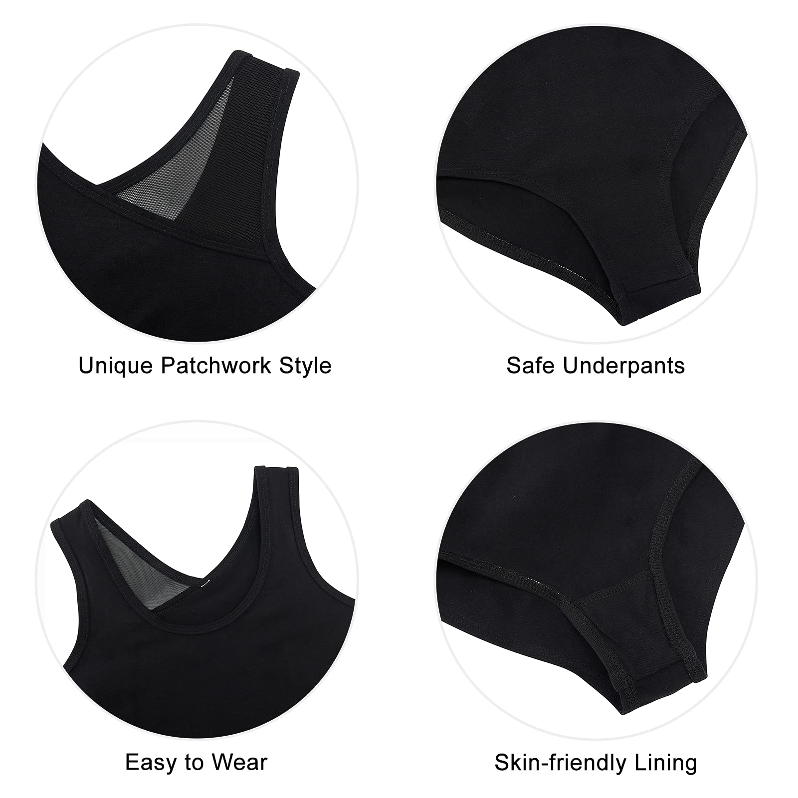 HohTot Leotards for Girls Gymnastics Wear Practice Tumbling Outfit Black Leotard for Competition Size 10 11
