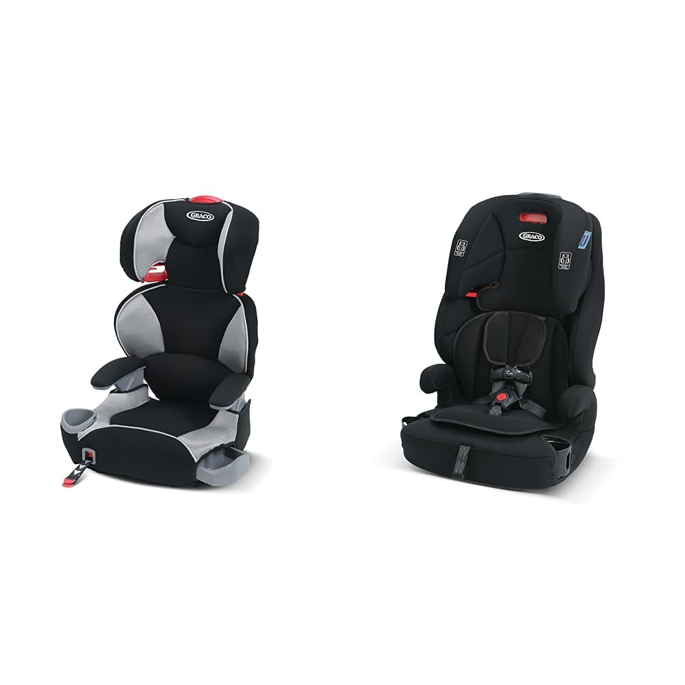 Graco TurboBooster LX Highback Booster Seat with Latch System, Matrix, 10.55 Pound and Graco Tranzitions 3 in 1 Harness Booster Seat, Proof