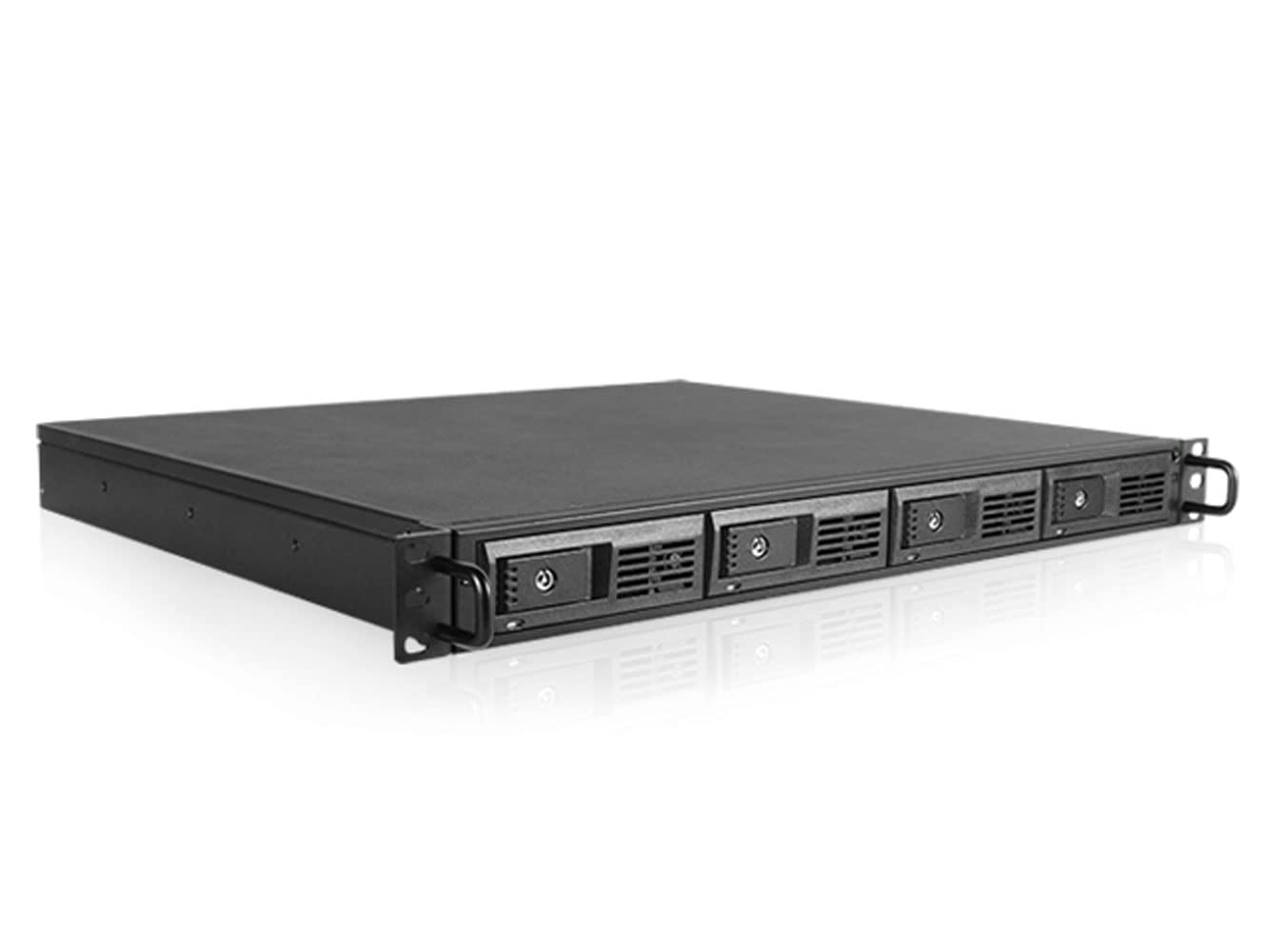 iStar M-140HD-ITX 1U 4-Bay Trayless Storage Server Rackmount Chassis 12Gb/s HDD SFF-8643 Backplane