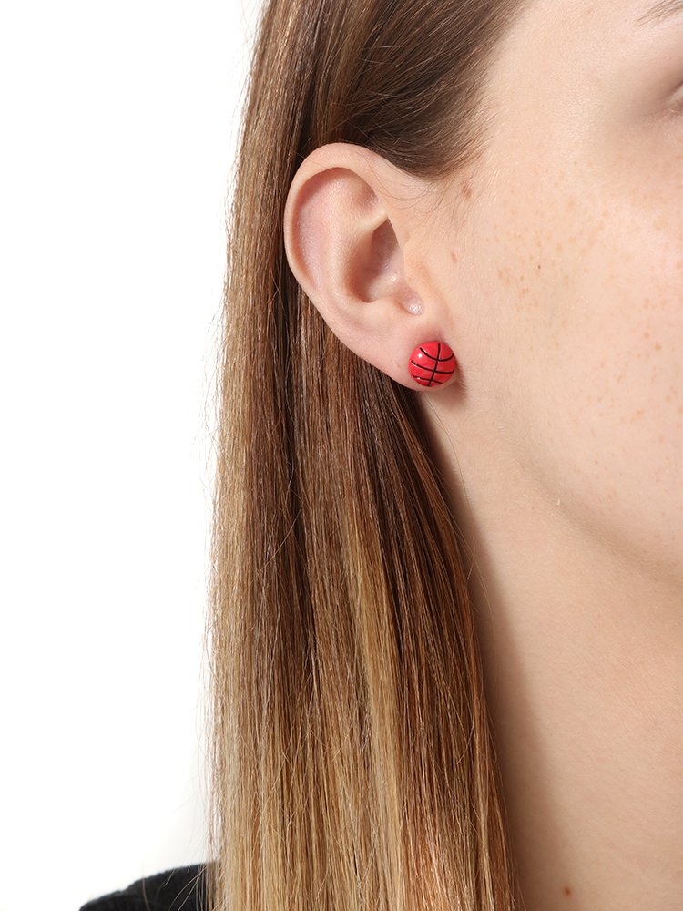 GIMMEDAT Basketball Enamel Stud Earrings Jewelry Sports Mom Women Fan Gift