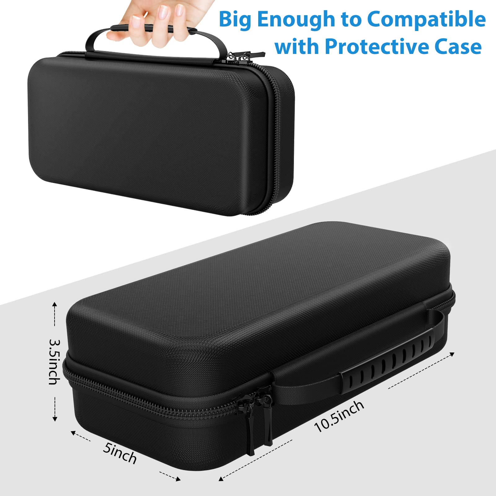 HEYSTOP Switch OLED Case for Nintendo Switch OLED Model, 12 In 1 Switch OLED Accessories Kit with Medium Carry Case, Dockable Protective Case, Screen Protector, Grip Cover, Headphones and Thumb Caps
