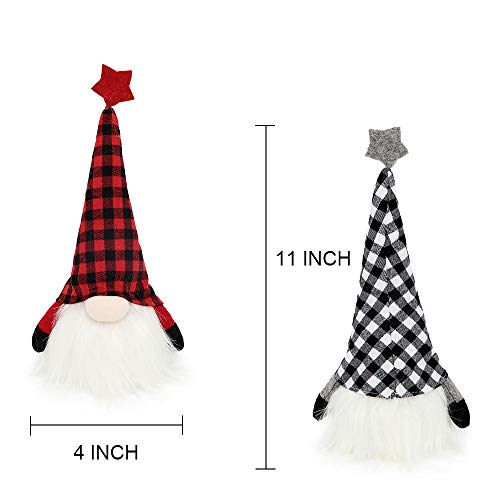 HAUMENLY Christmas Gnome Lights, Gnomes Christmas Decorations 6 Hours Timer, Christmas Gnome Decor Home Party Decoration - 11x4 Inches, Pack of 2