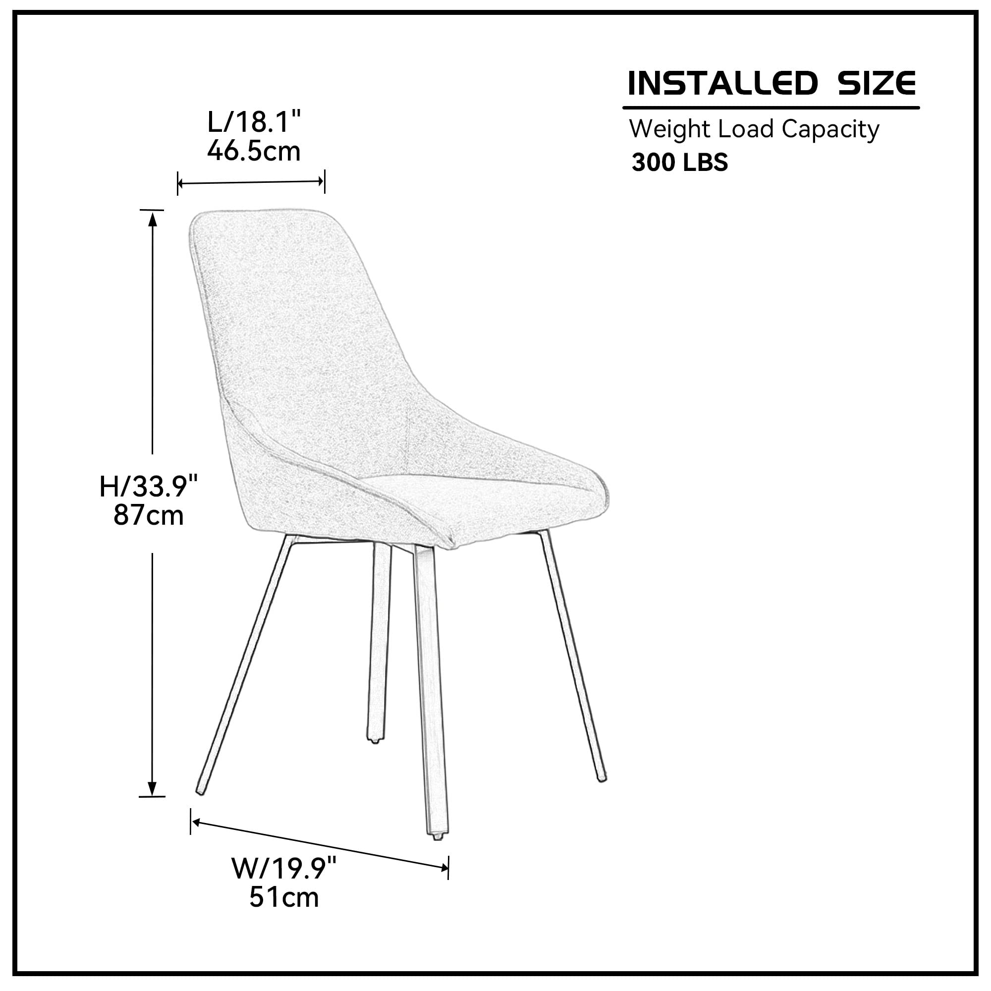 Gecheer Dining Chairs Set of 4, Upholstered Side Chairs, Adjustable Kitchen Chairs Accent Chair Cushion Upholstered Seat with Metal Legs for Living Room Grey