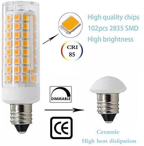 Hhong E11led Bulb Chandelier Light Bulbs Candelabra led Light Bulbs 8W 850 lumens Equal 75w 100w of a Halogen lamp Color Temperature 6000K(4pcs), E11 Sunlight White 4pcs, 4 Count (Pack of 1)