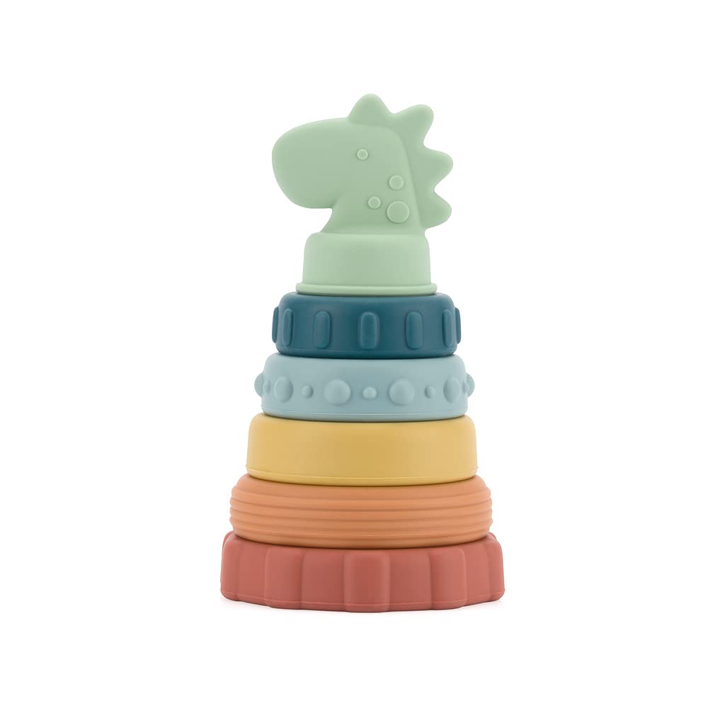 Itzy Ritzy - Itzy Stacker Silicone Stacking & Teething Toy - Baby Stacking Rings for Babies 3 Months & Up (Unicorn)