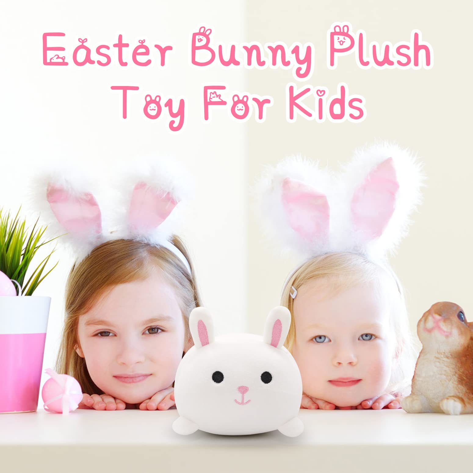 KOPHINYE Bunny Plush Easter Rabbit Stuffed Animal Cute Bunny Stuffed Doll Toy, 8Inch Soft Bunny Stuffed Animal Easter Gifts for Kids Easter