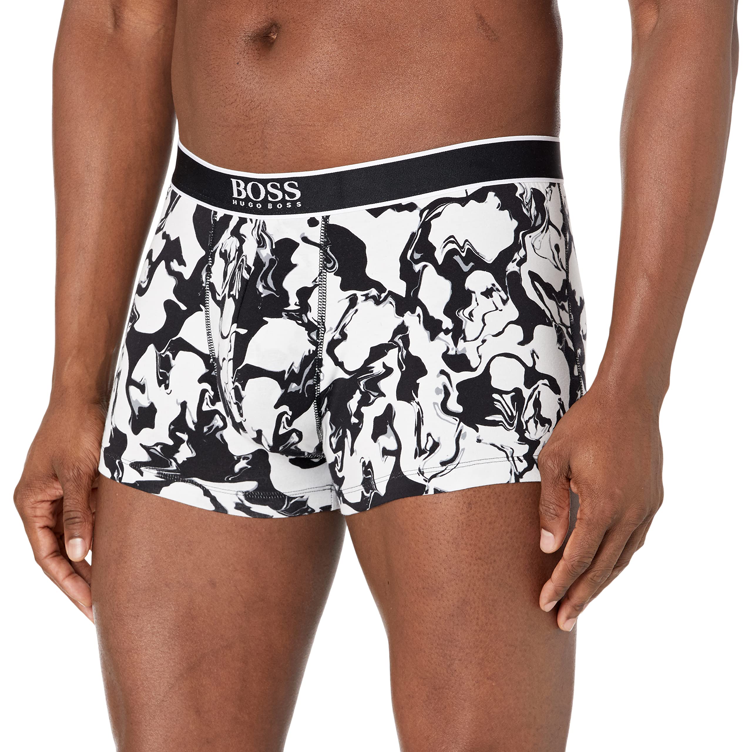 HUGO Boss Men's Trunk 24 Print, Black Oil, Medium