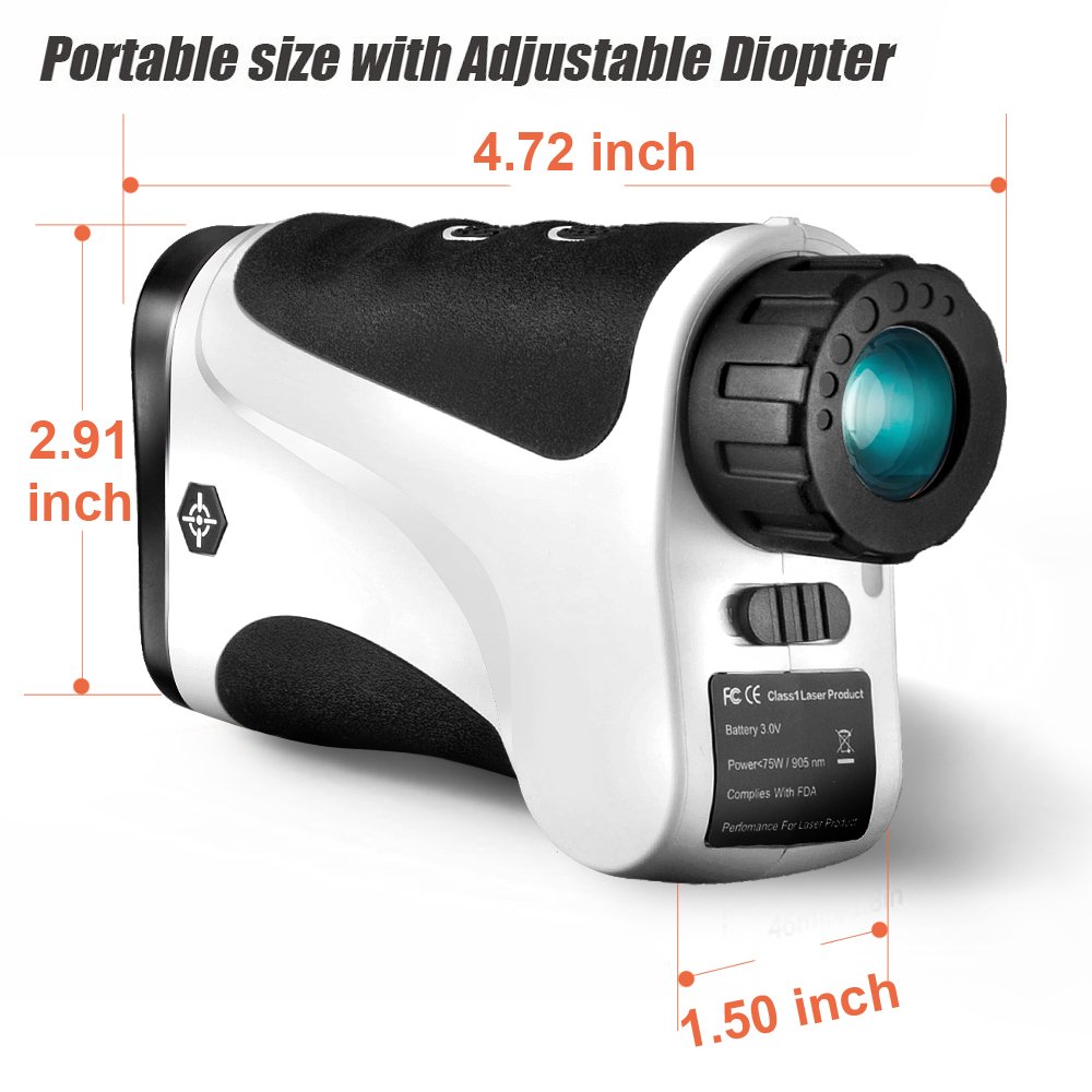 Gosky Golf Rangefinder - Laser Range Finder with Ranging, Scan, Flagpole Lock, and Speed Function - Free Battery (LE600G, 650yd/600m)