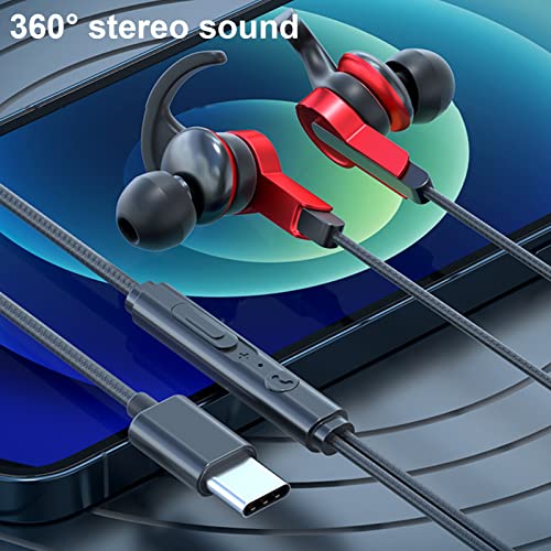 OCUhome Earbuds, Earbud Headphones with Microphone, Universal 3.5mm /Type-C Wired Earphone in-Ear Stereo Sound Sport Headset with Mic for Various Mobile Phones White A