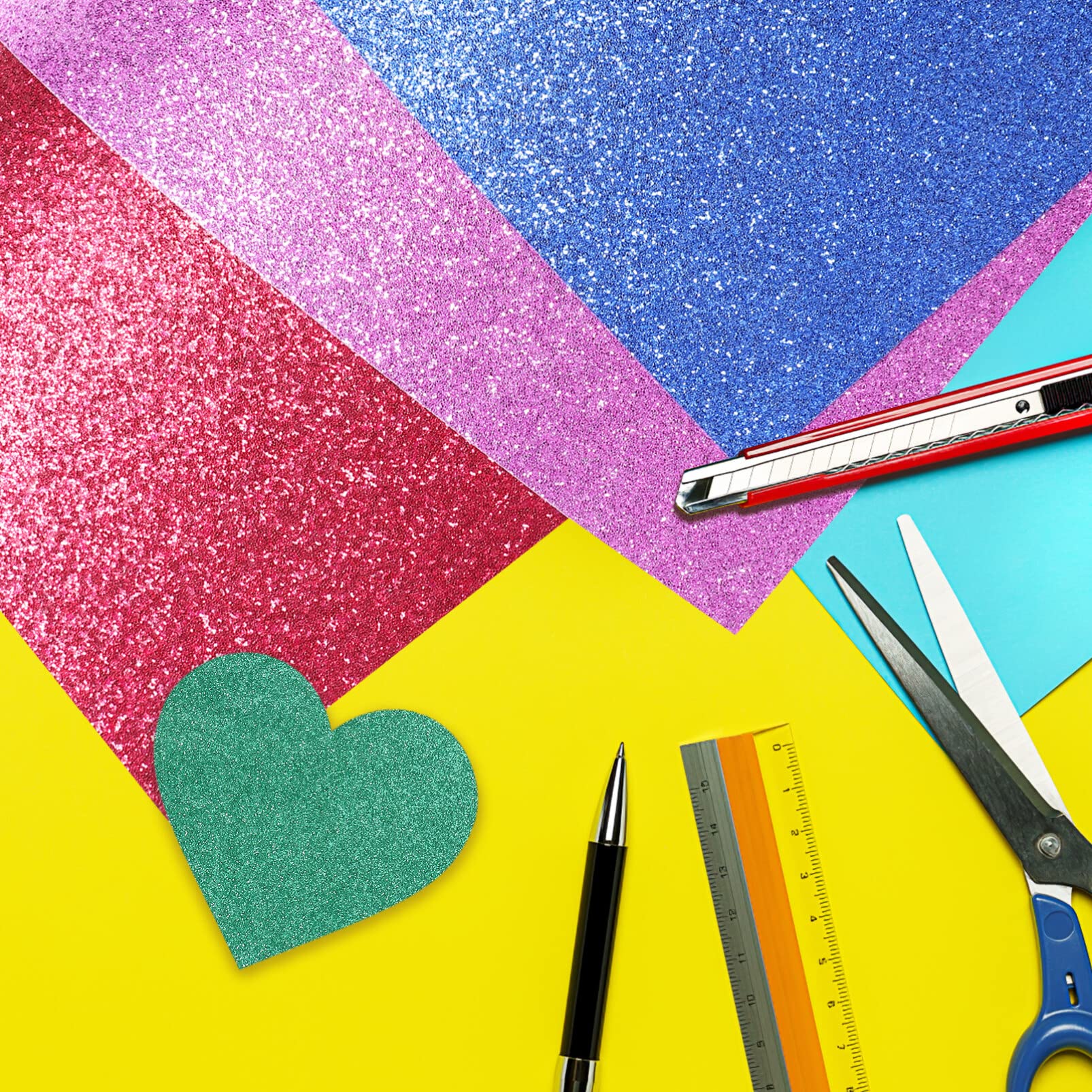 Glitter Cardstock Paper, 26 Sheets Sparkle Colored Cardstock, A4 Double Sided Glitter Cardstock Paper for DIY & Art Projects Card Making, Scrapbooking