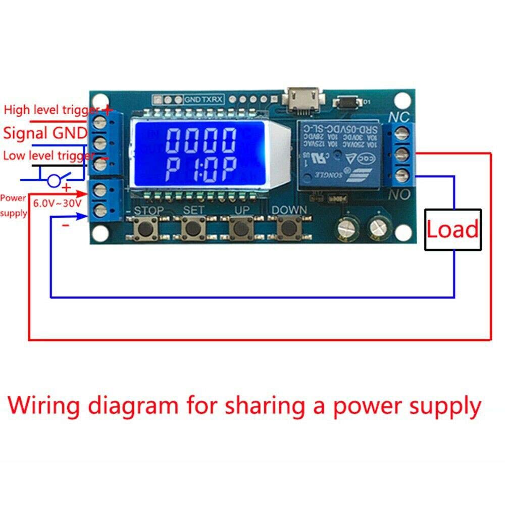 Gump's grocery DC5V Time Delay Relay Module Power Off Trigger Cycle Timming Circuit Switch LCD