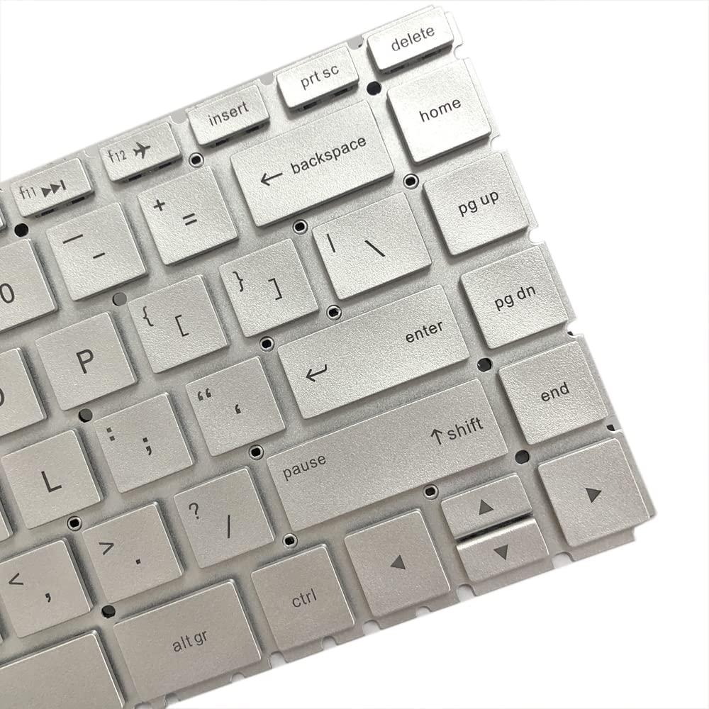 GinTai US Laptops Keyboard with Backlit Replacement for HP Pavilion X360 14-BA 14T-BA 14M-BA 14-BS Series/14-BW 14-BF 14m-CD 14m-DH 14m-CF 14-DK (G) Silver