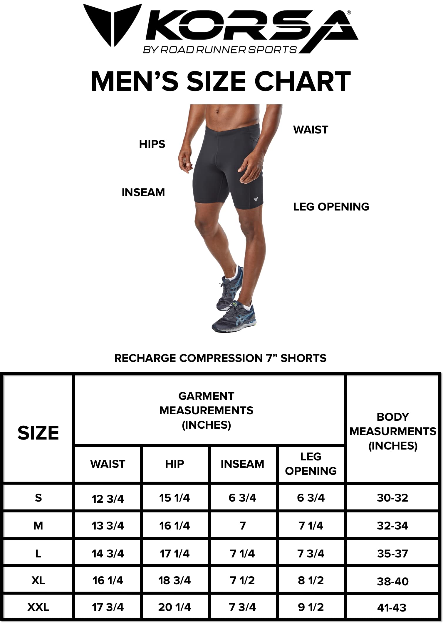 KORSA Recharge Compression 7" Short 2.0 for Men with Pockets | Moisture Wicking | for Running, Workout, Athletic & Gym | Black, Large