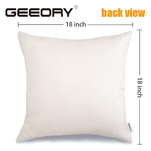GEEORY Christmas Pillow Covers 18 x 18 Inch Set of 4, Snowflake Xmas Tree Present Merry Bright Holiday Decor Decorative Throw Cushion Cases Winter Decoration for Home Party Sofa Couch (Red)