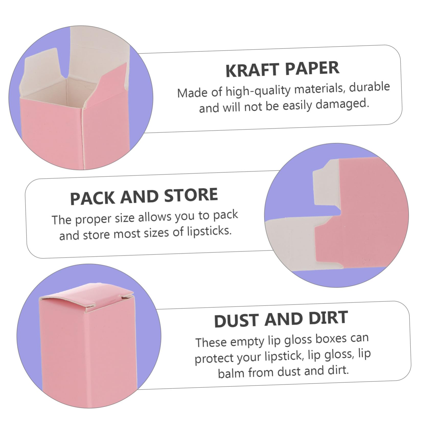 HEALEEP Paper Gift Boxes 50Pcs Boxes handmade paper box bulk Lip Gloss Storage Oil Lipstick Bottle Packaging tubes empty black suitcase lipstick bag kraft paper carton Brown Gift Boxes