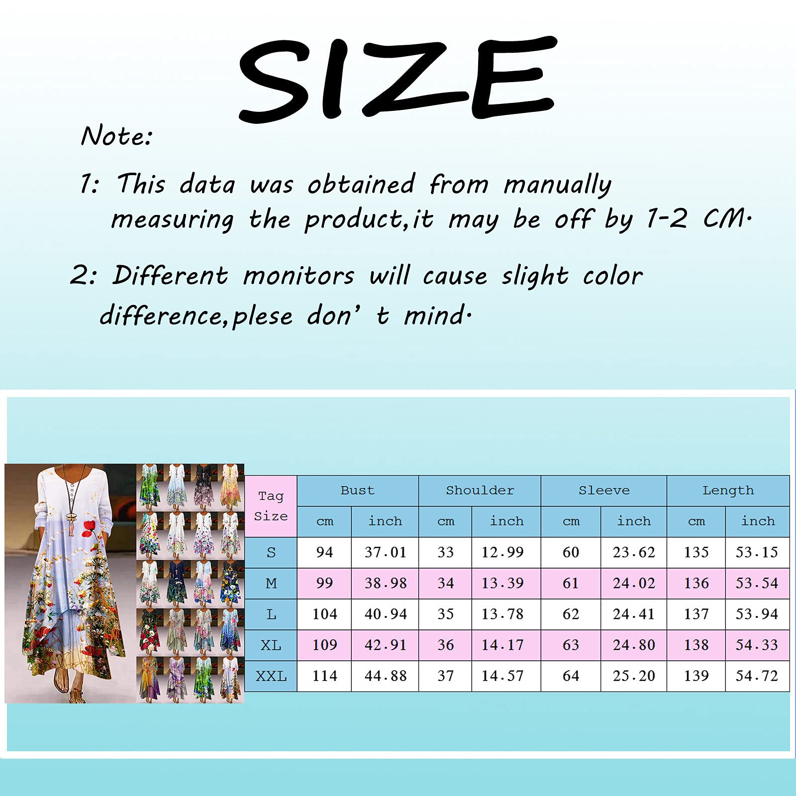 Keepfit Graphical Printed Layered Hem V-Neck Maxi Dress for Women Casual Loose Floor Length Dress Orange