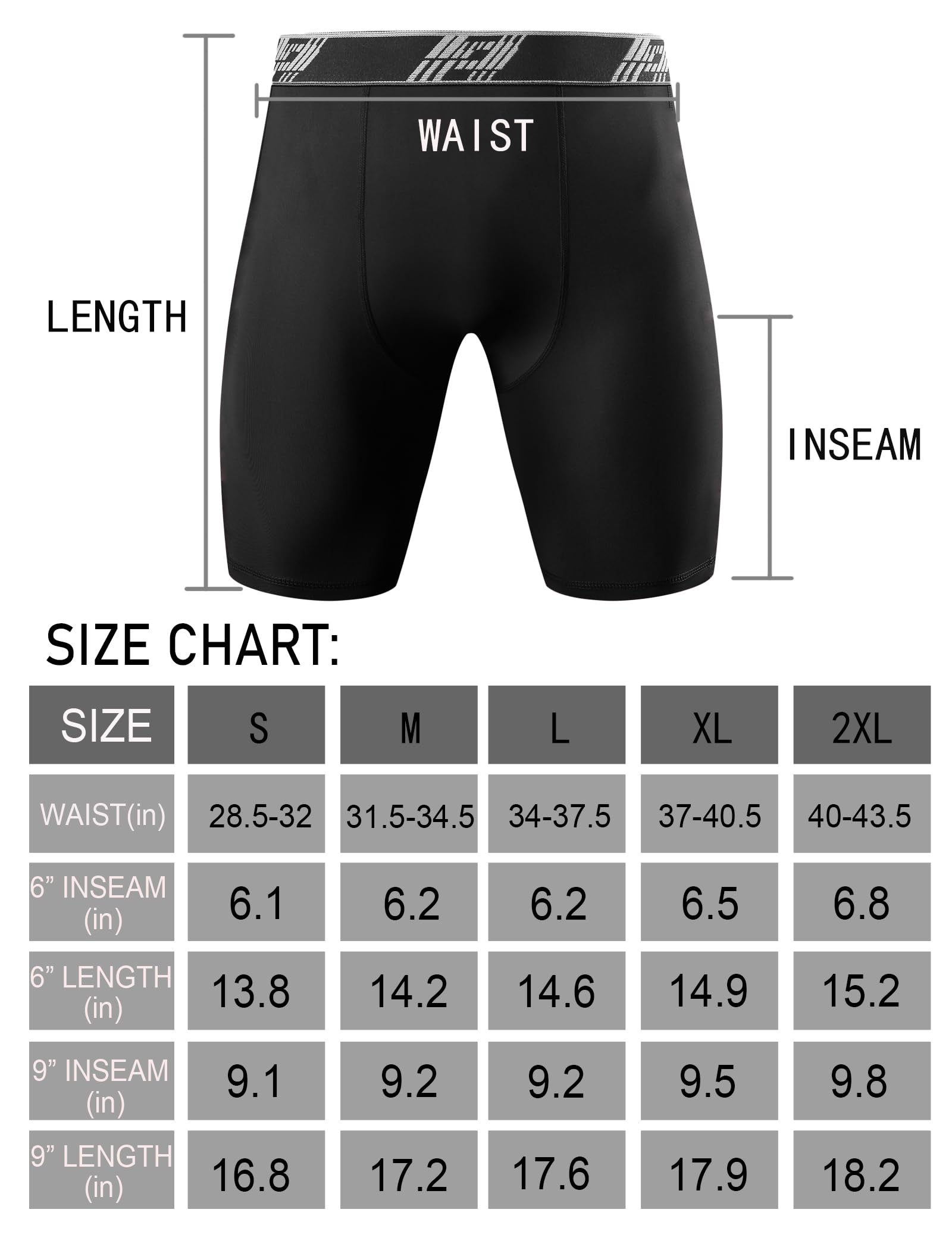 HOPLYNN 4 Pack Compression Shorts Men,Compression Underwear for Men Spandex Sport Shorts Athletic Workout Running Performance Baselayer Shorts Black Medium