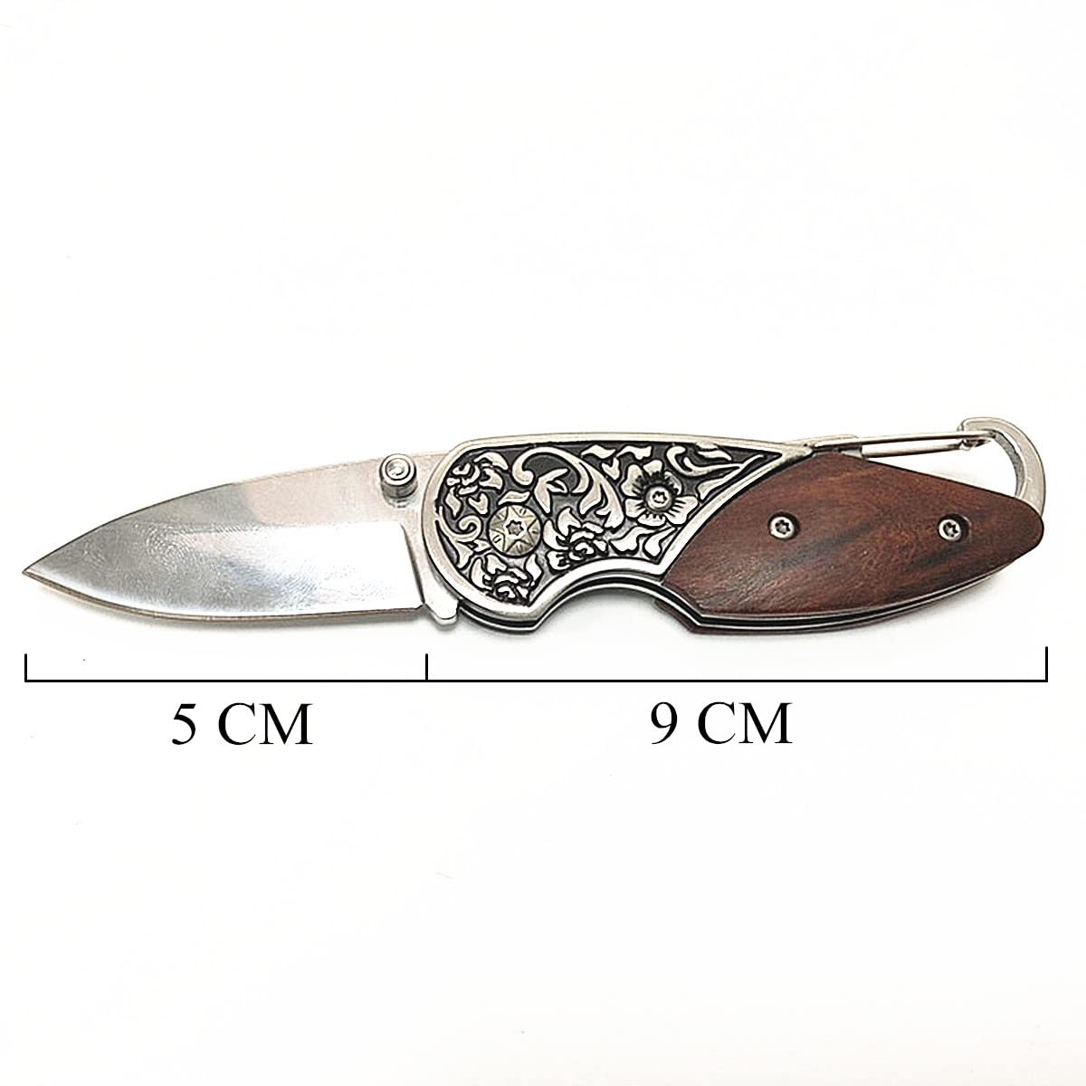 liuliang1 5.5" Open Buckle Portable 3Cr13 Steel Camping Outdoor 58HRC Tactical Folding Knife (black)